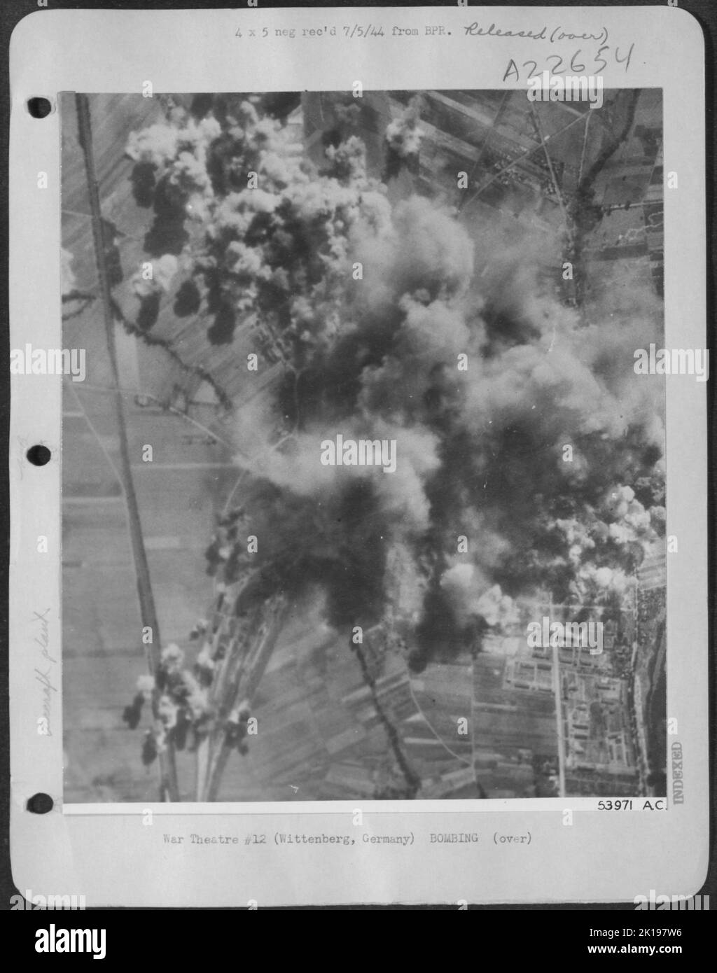 Mushrooming bombs and smoke obscure the Arado components plant for ...
