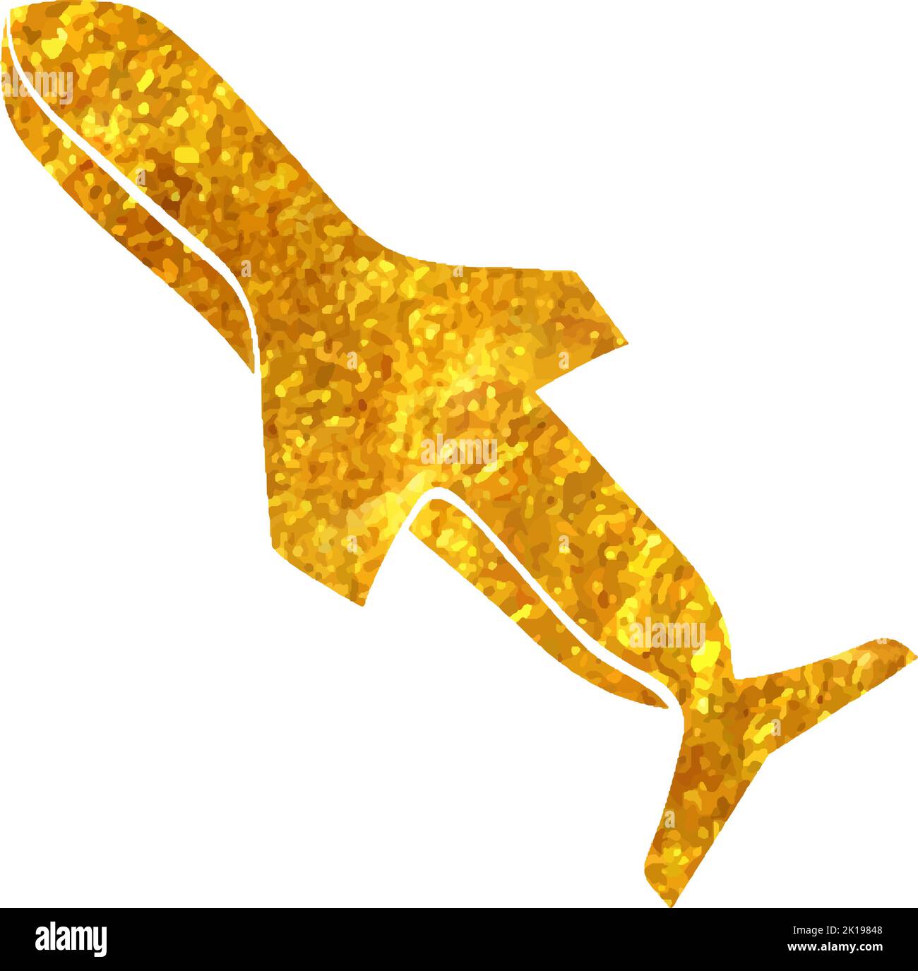 Hand drawn Missile icon in gold foil texture vector illustration Stock Vector Image & Art - Alamy