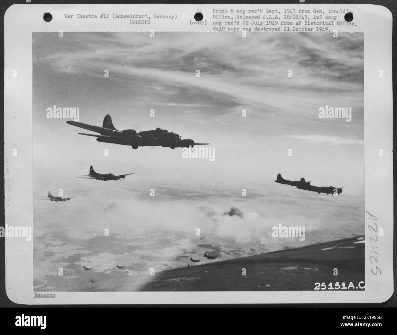 Boeing B-17 "Flying Fortresses" over Schweinfurt, Germany Stock Photo ...
