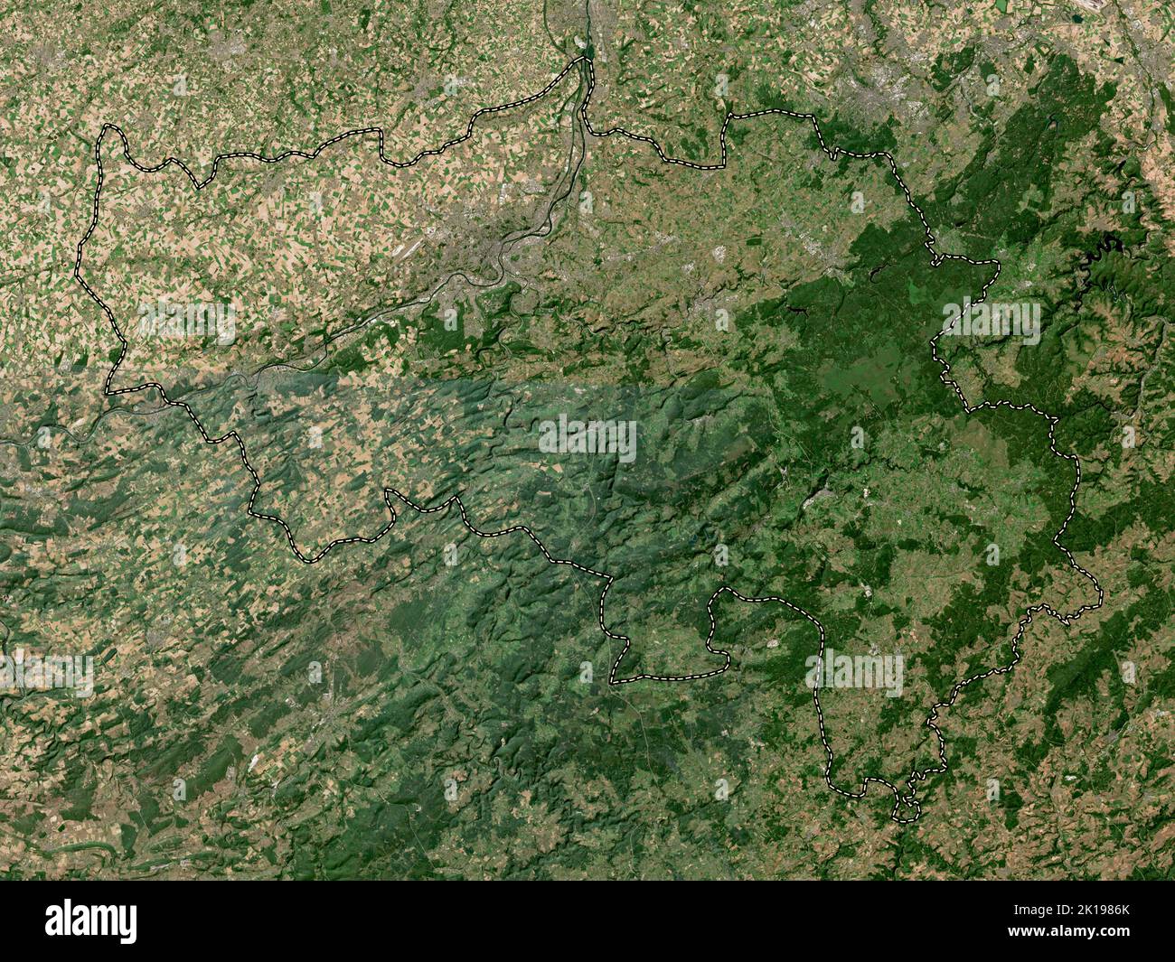 Liege, province of Belgium. High resolution satellite map Stock Photo ...