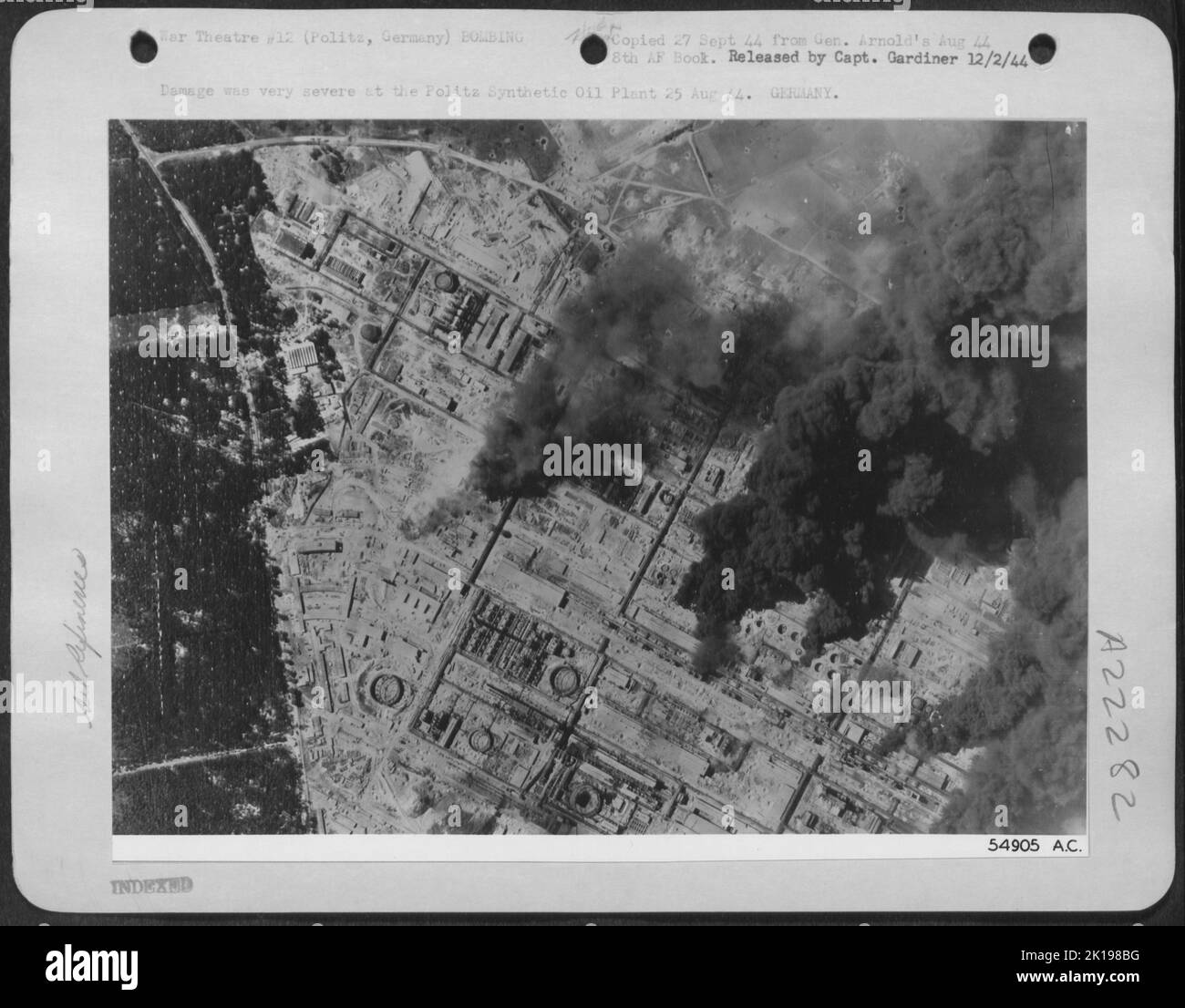 Damage was very severe at the Politz Synthetic Oil Plant 25 Aug 44 ...