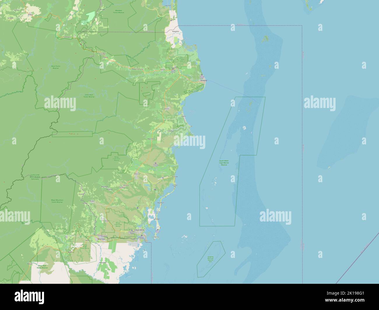Stann Creek, district of Belize. Open Street Map Stock Photo - Alamy