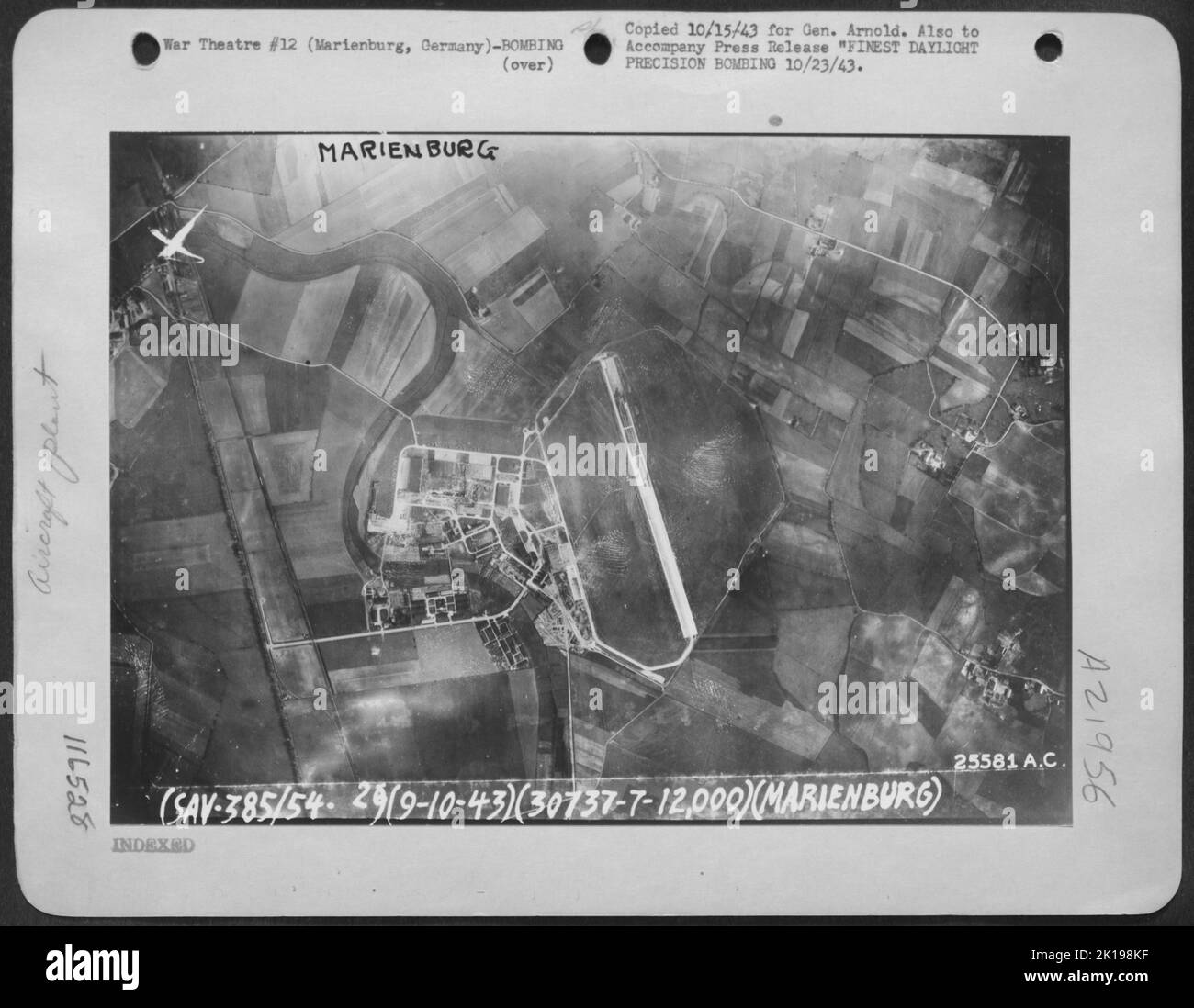 Airport at Marienburg, Germany. The Focke-Wulf 190 plant at Marienburg ...