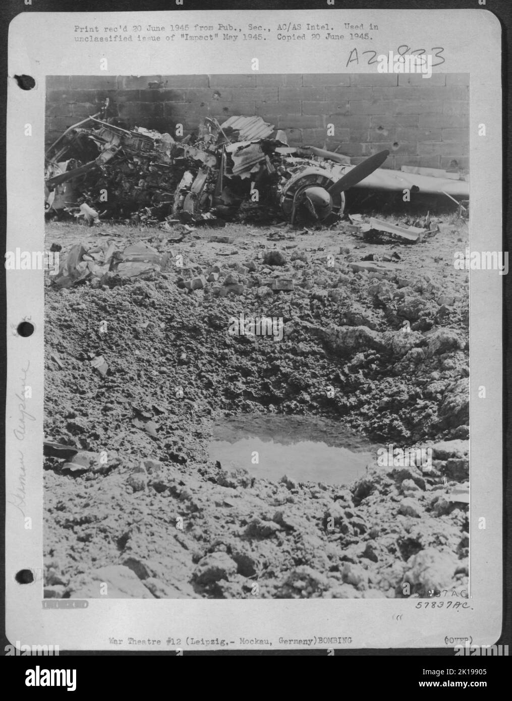 Near Miss By 9Th Af Fighter-Bomber Mangled This Plane At Leipzig ...