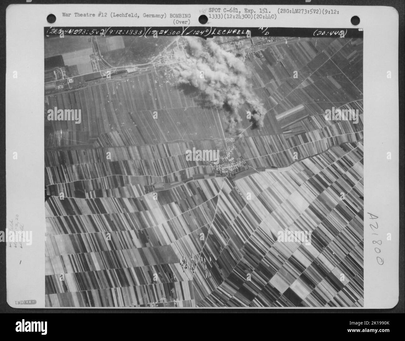 As Bombs Burst On The Lechfeld Airdrome, Germany, More Bombs Head For ...