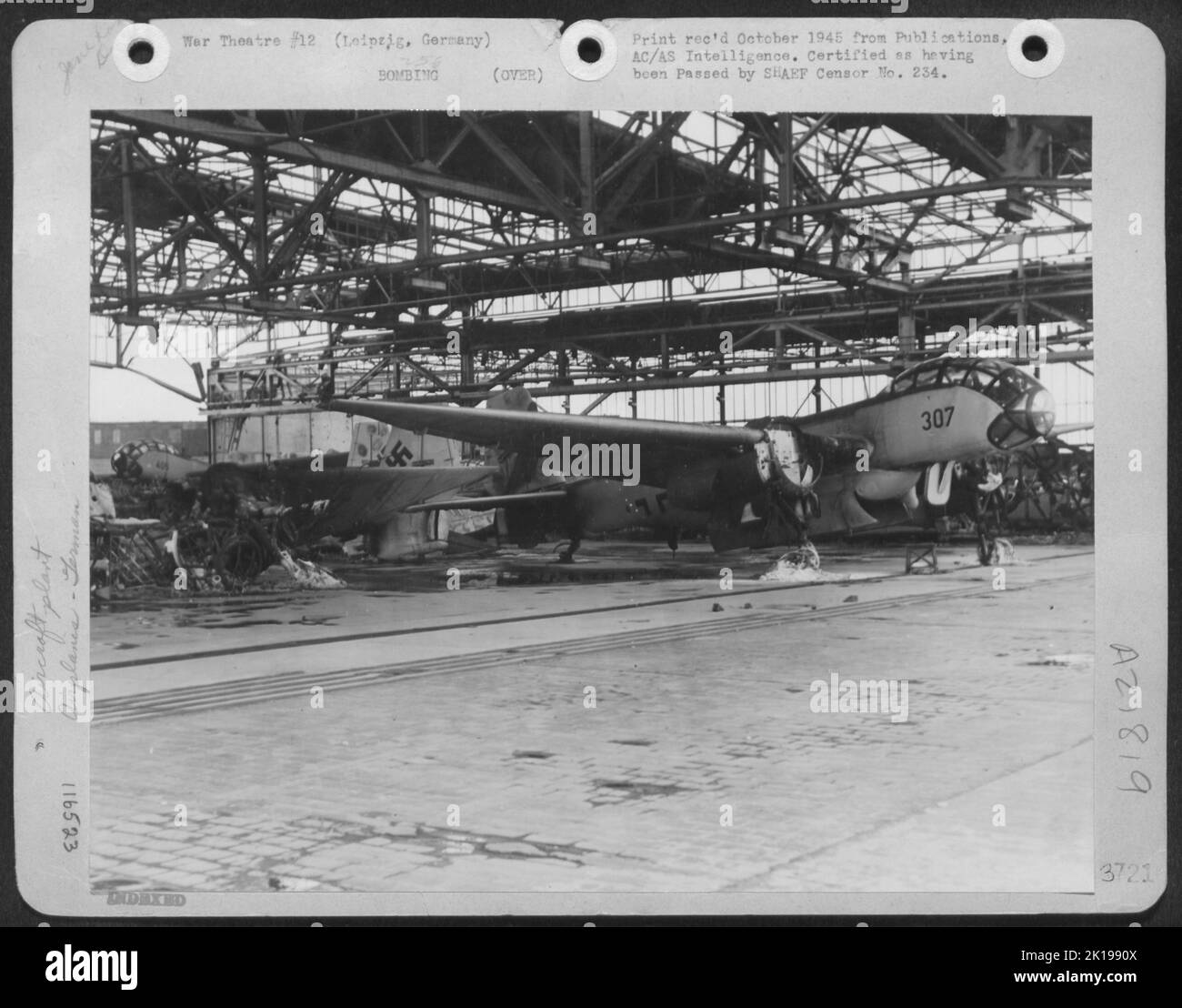 Some Of The Bomb Damage In The Erla Aircraft Factory At Leipzig ...