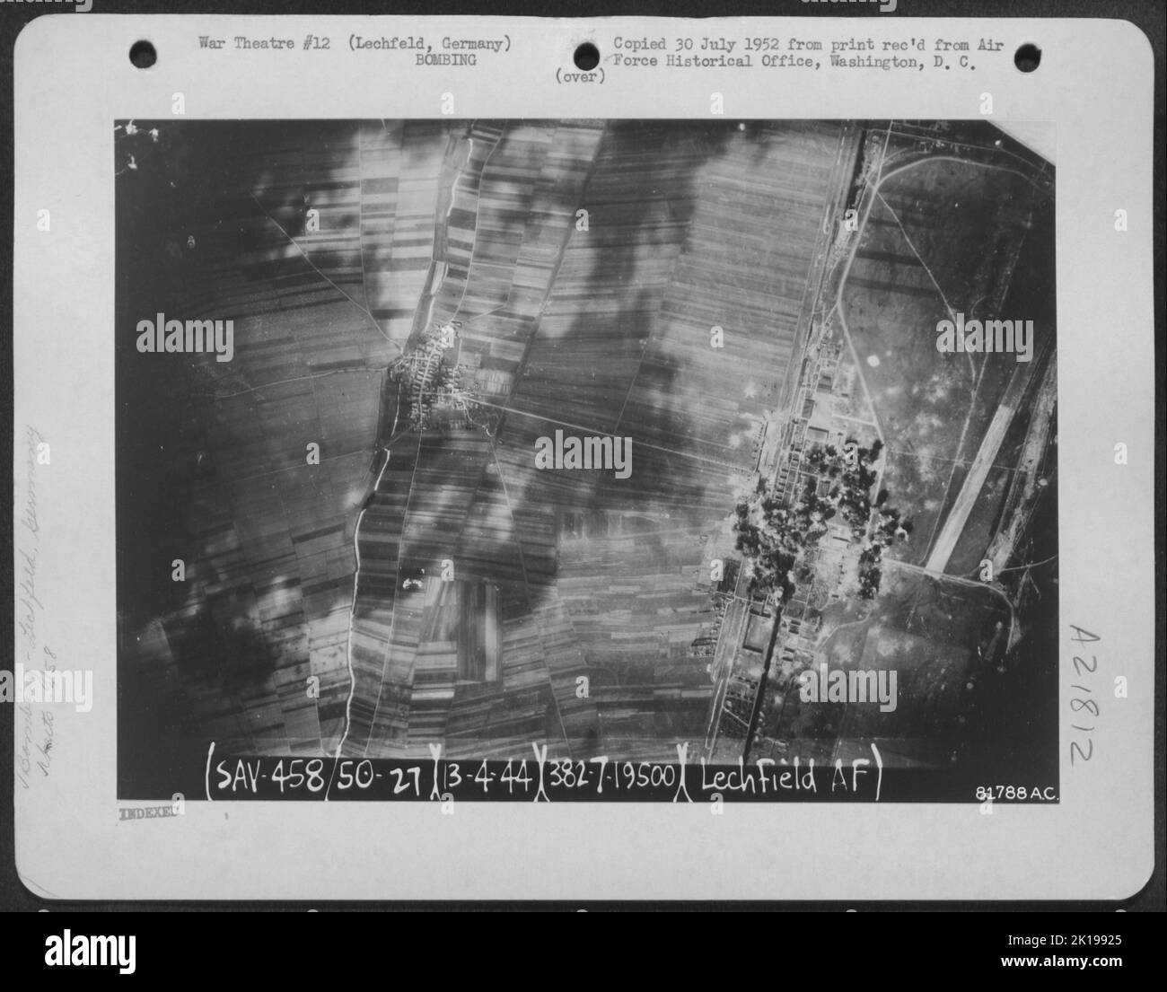 Installations At Lechfeld Airdrome, Germany, Are Covered With Bomb ...