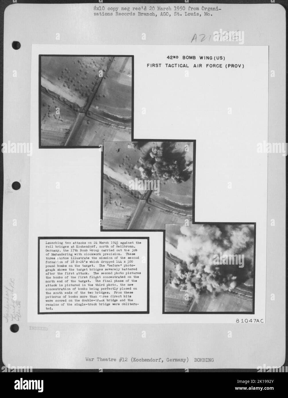 Launching Two Attacks On 24 March 1945 Against The Rail Bridges At ...