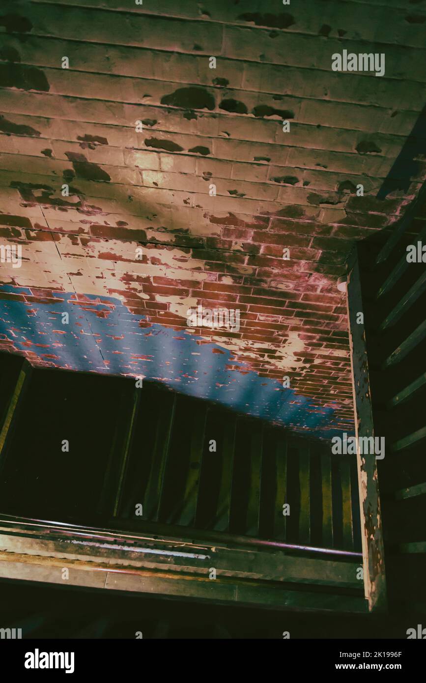 Stairs in an old building from abov Stock Photo - Alamy
