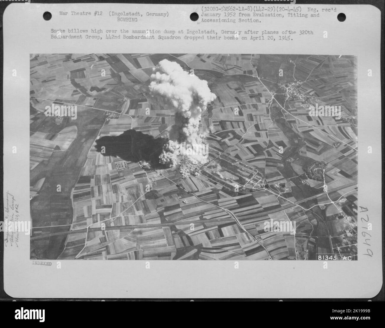 Smoke Billows High Over The Ammunition Dump At Ingolstadt, Germany ...