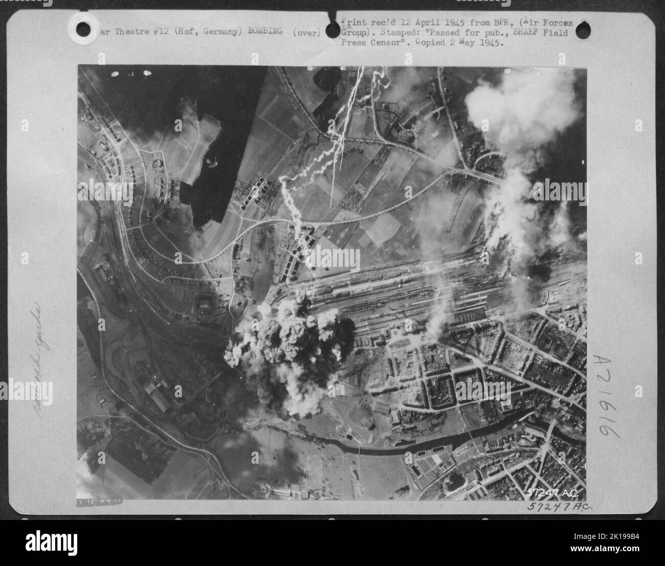 Bombing Of Hof Marshalling Yards In Germany On April 8 1945 By Boeing B ...