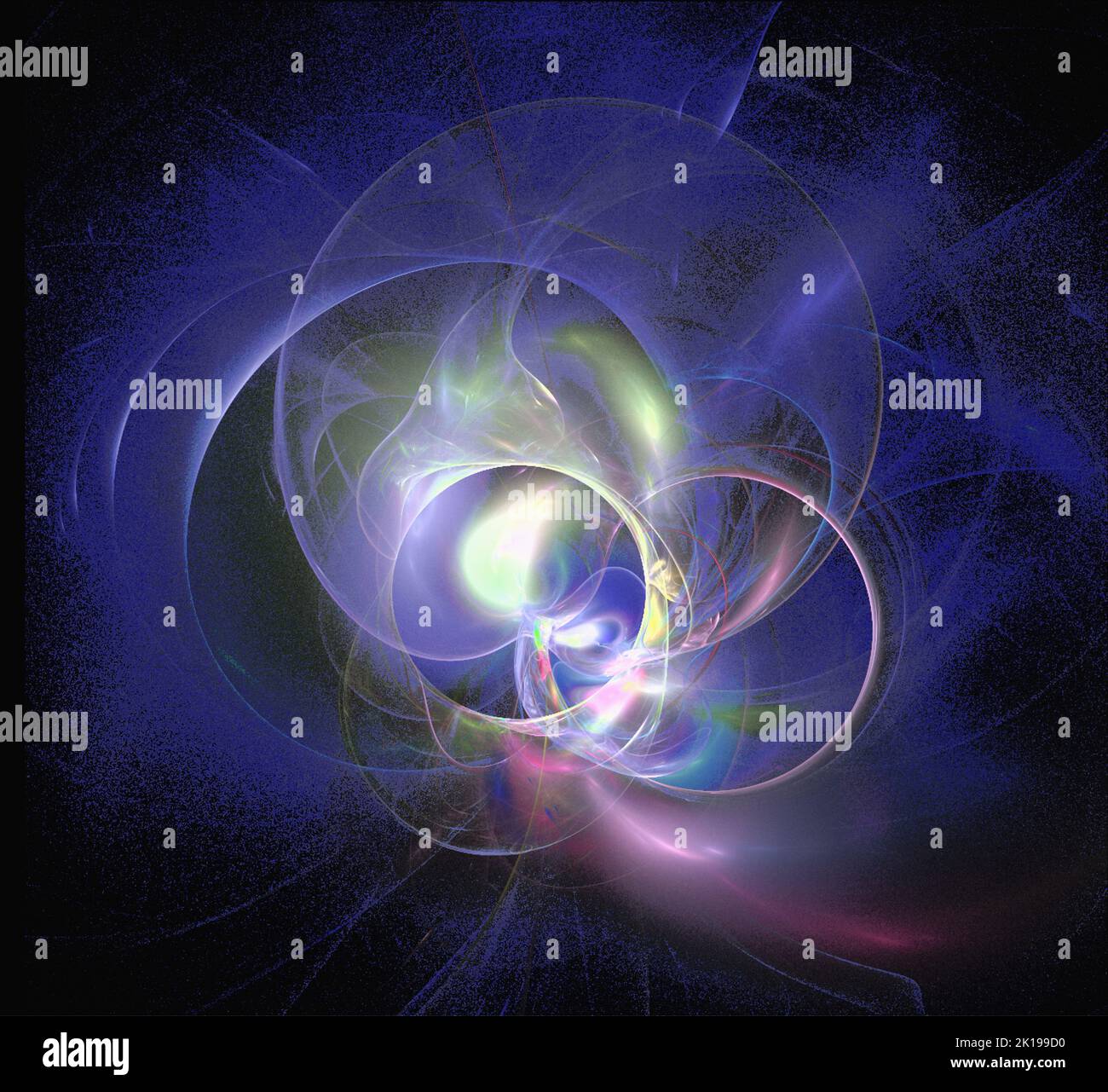 space fantasy illustration of blue planet on dark space background, art ...