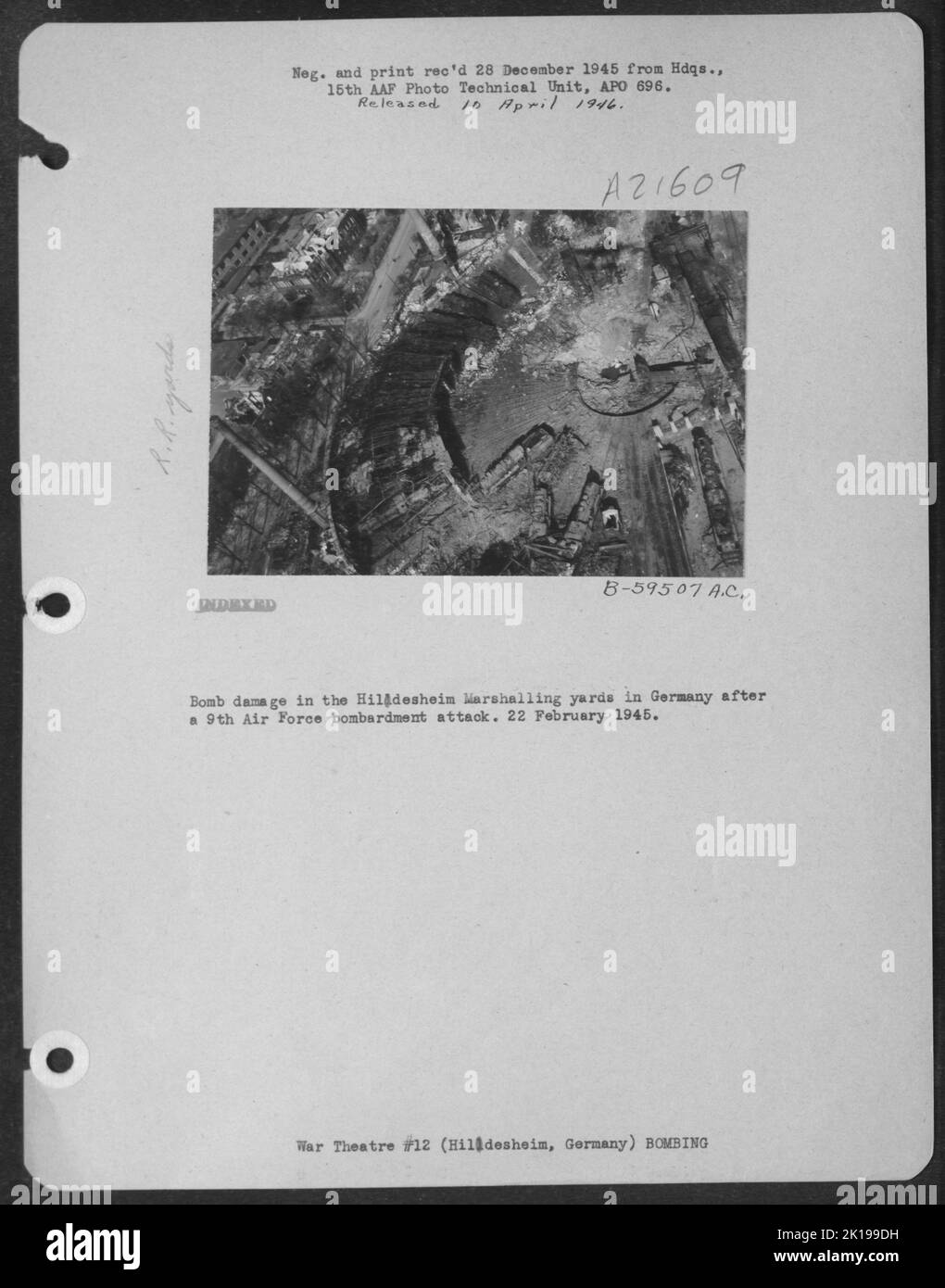 Bomb Damage Inthe Hildensheim Marshalling Yards In Germany After A 9Th ...
