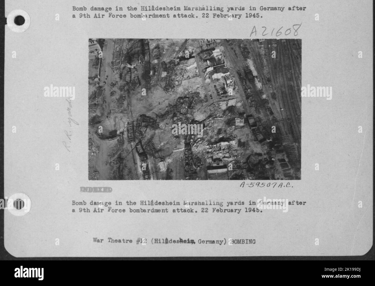 Bomb Damage Inthe Hildensheim Marshalling Yards In Germany After A 9Th ...