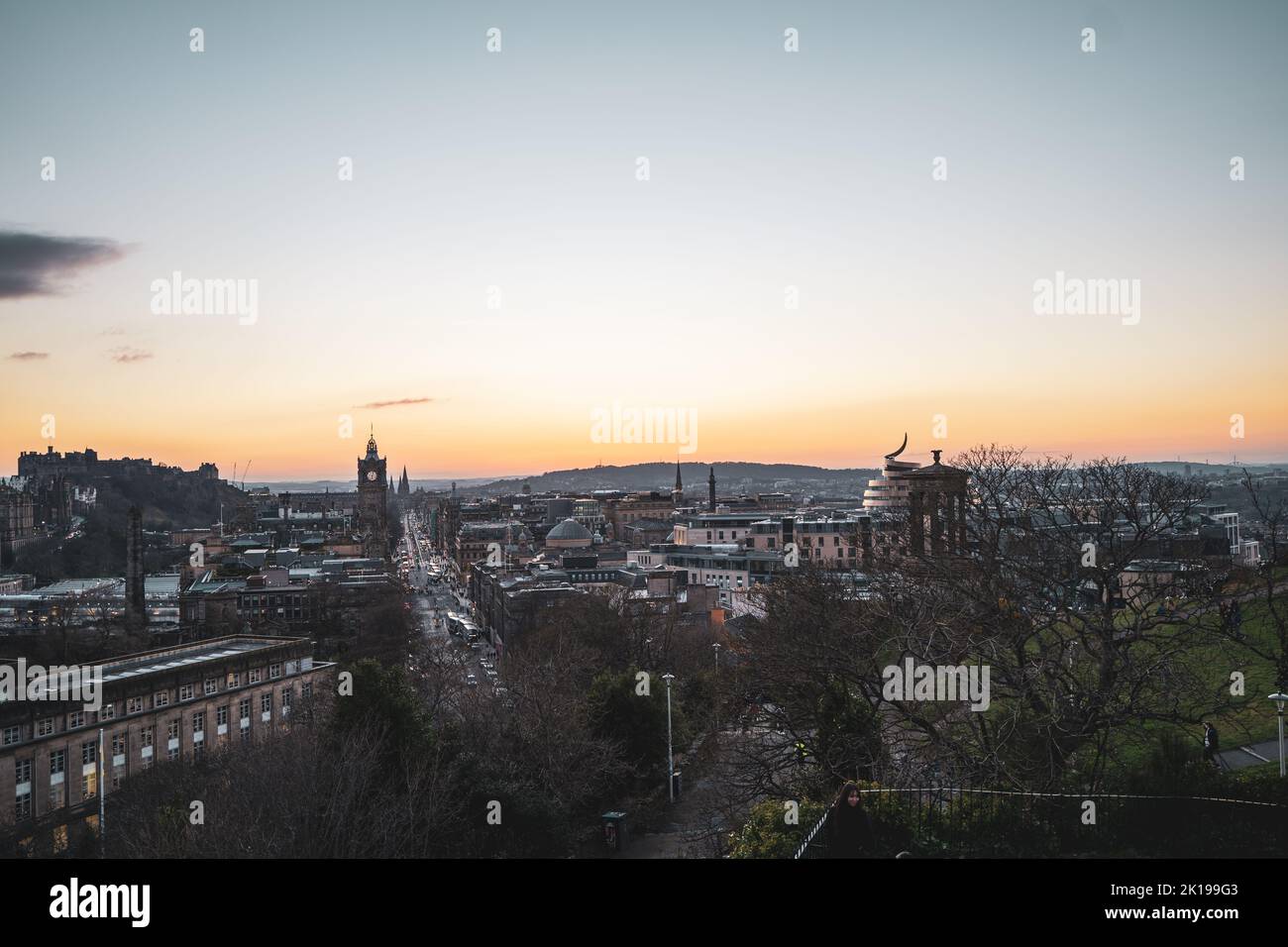 An aerial view of Edinburgh city at sunset Stock Photo - Alamy