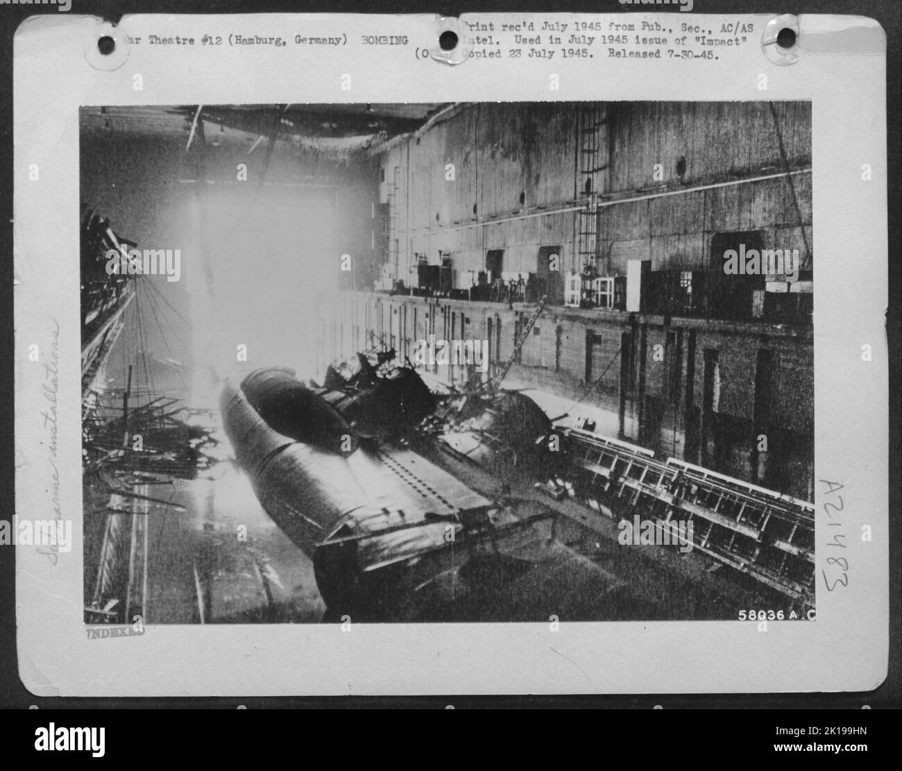In Hamburg U-Boat Pens, Two Subs Were Smashed By Blast From RAF Bomb ...