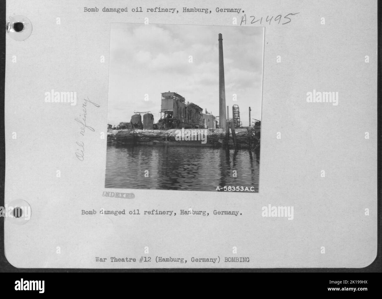 Bomb Damaged Oil Refinery, Hamburg, Germany Stock Photo - Alamy
