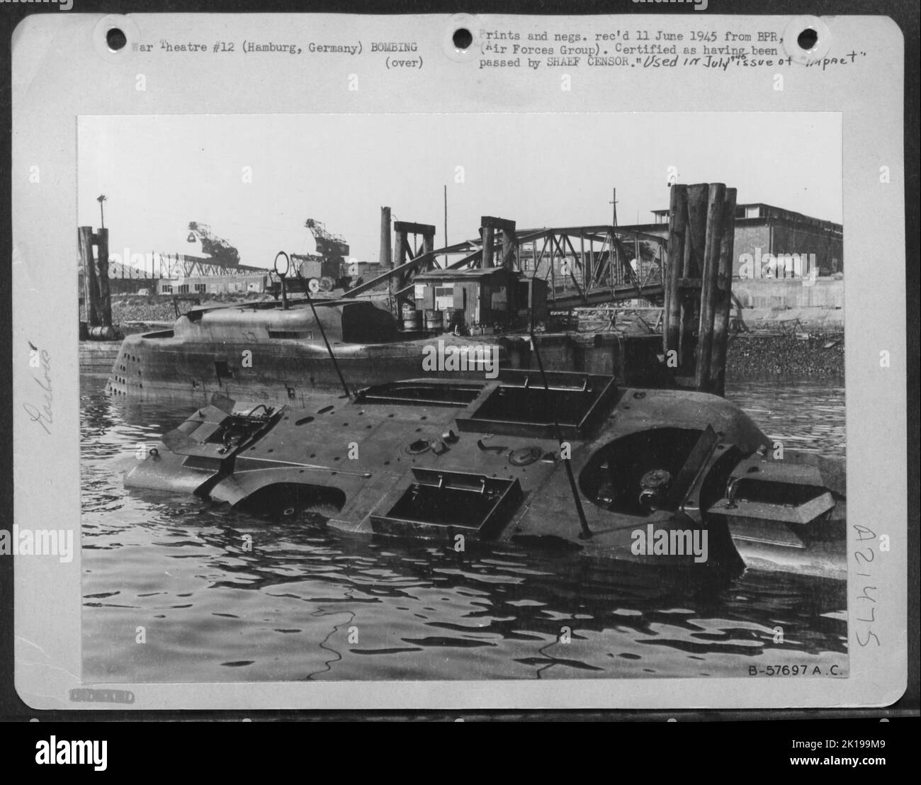 The Conning Towers Of The Two Type 21 Submarines Are Seen Sticking Out ...