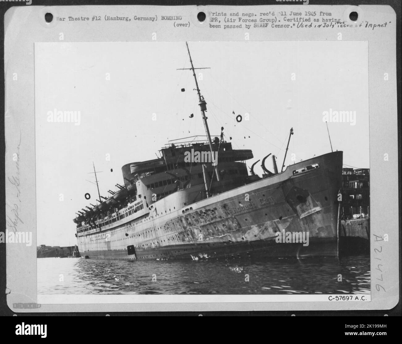 A View Of The "Robert Ley" Shows The Damage Inflicted By Attacking ...