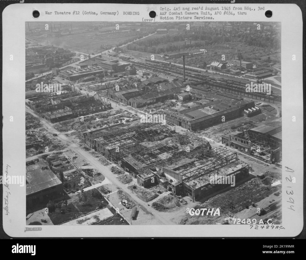 Bombing Damage To Installations At Gotha, Germany Stock Photo - Alamy