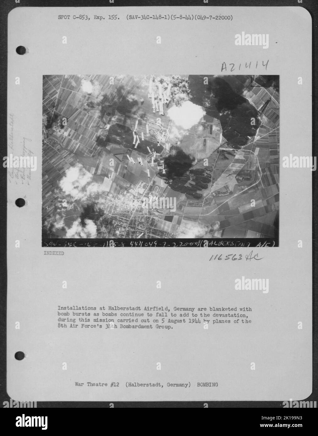 Installations At Halberstadt Airfield, Germany Are Blanketed With Bomb ...