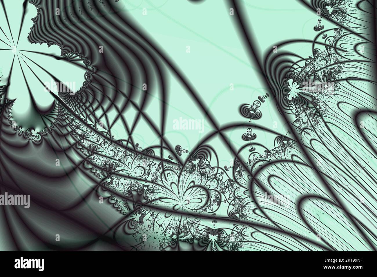 abstract black graphic contour drawing of nature on green background ...