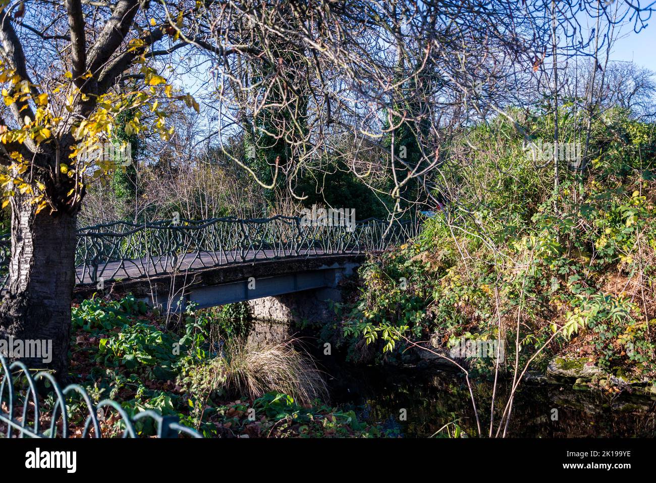 River in Lloyd Park next to William Morris Gallery, Walthamstow, London ...