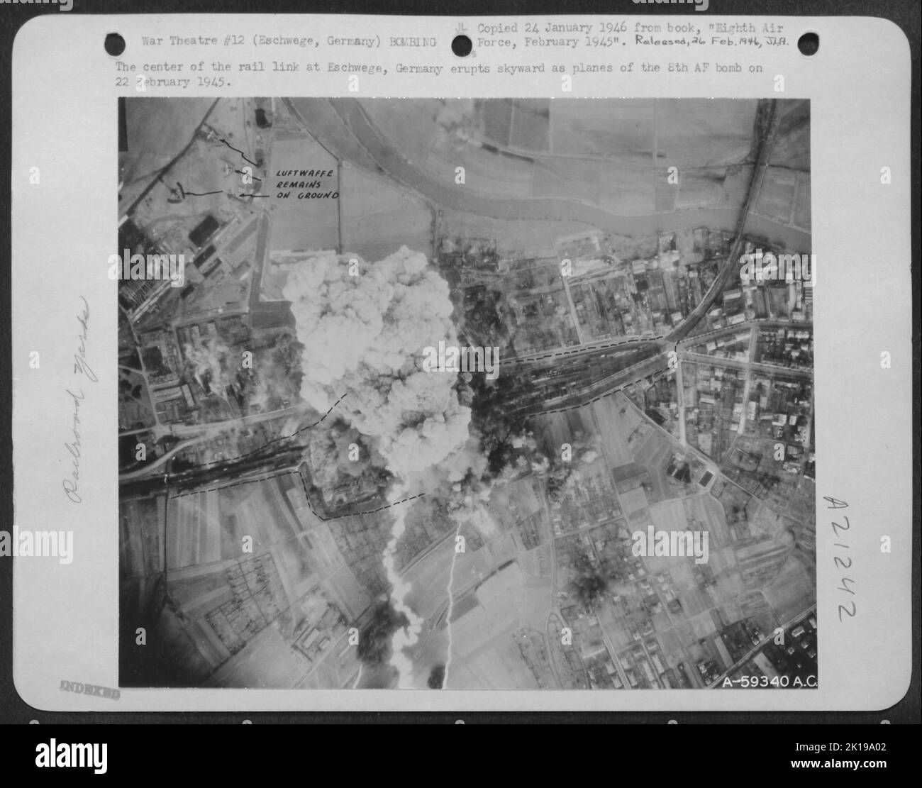The Center Of The Rail Link At Eschwege, Germany Erupts Skyward As ...