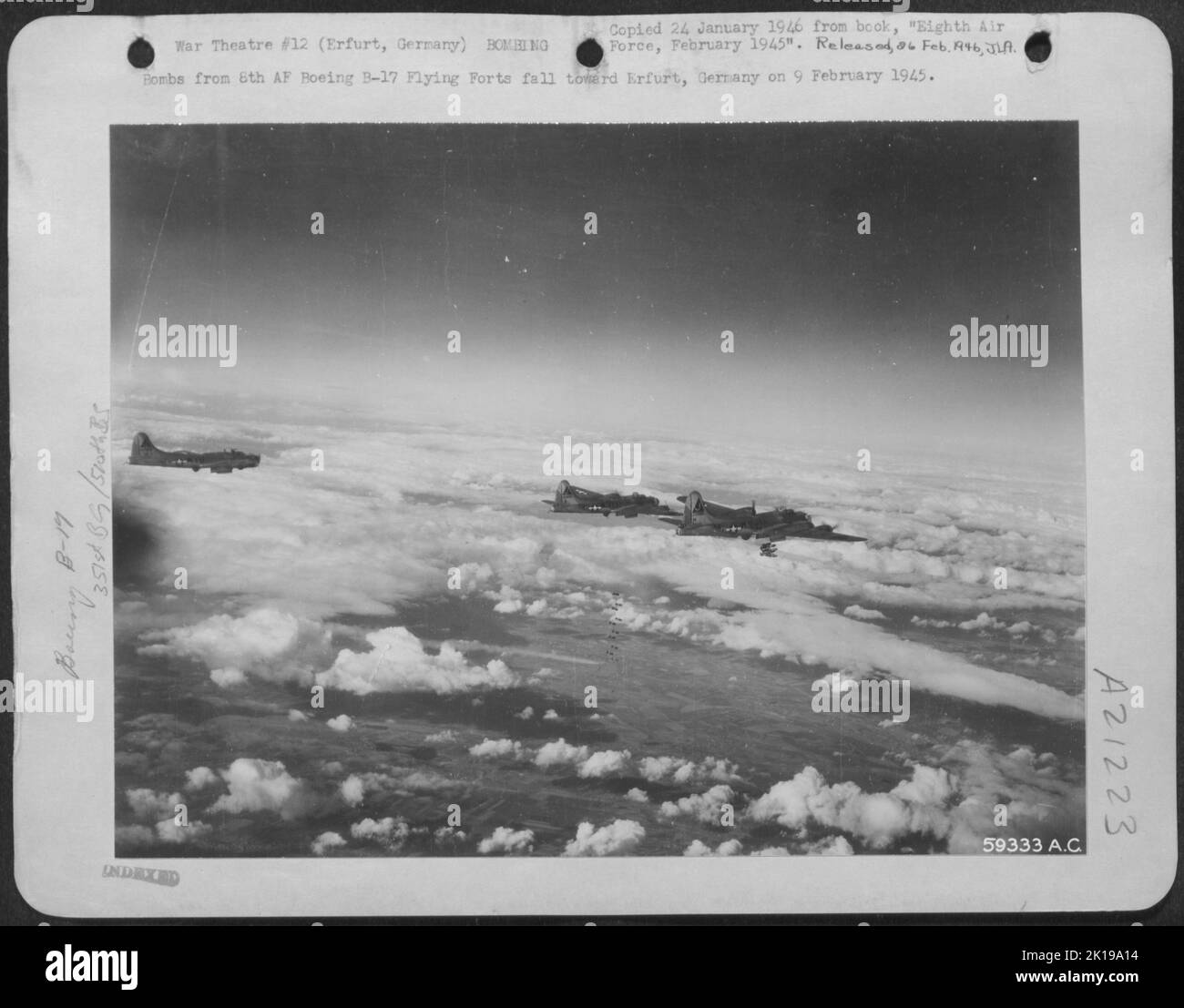 Bombs From 8Th Air force Boeing B-17 Flying Fortresses Fall Toward ...