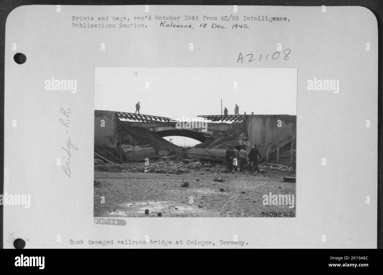 Bomb Damaged Railroad Bridge At Cologne, Germany Stock Photo - Alamy