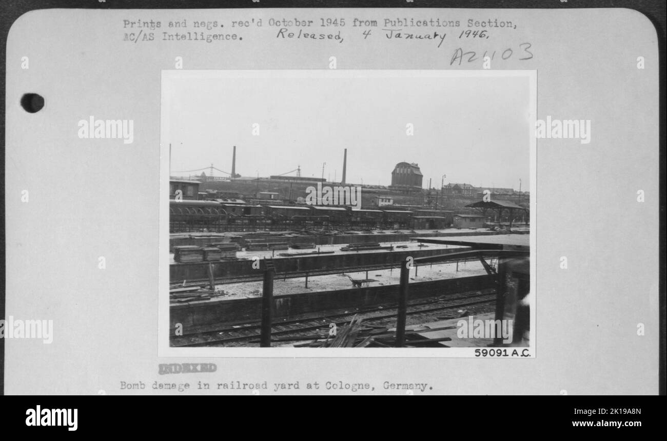 Bomb Damage In Railroad Yard At Cologne, Germany Stock Photo - Alamy