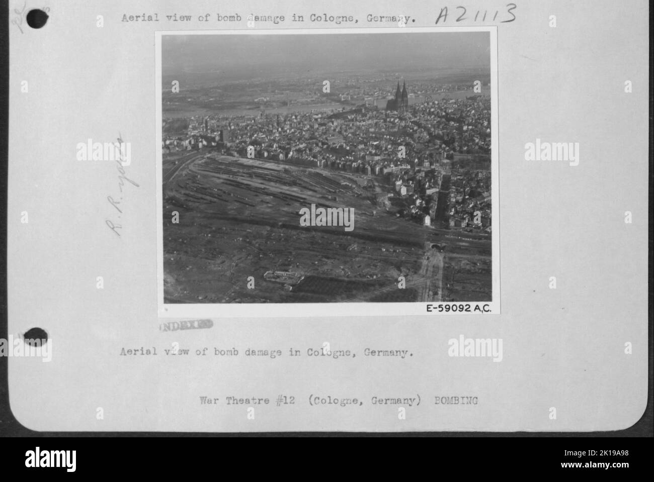 Aerial View Of Bomb Damage In Cologne, Germany Stock Photo - Alamy
