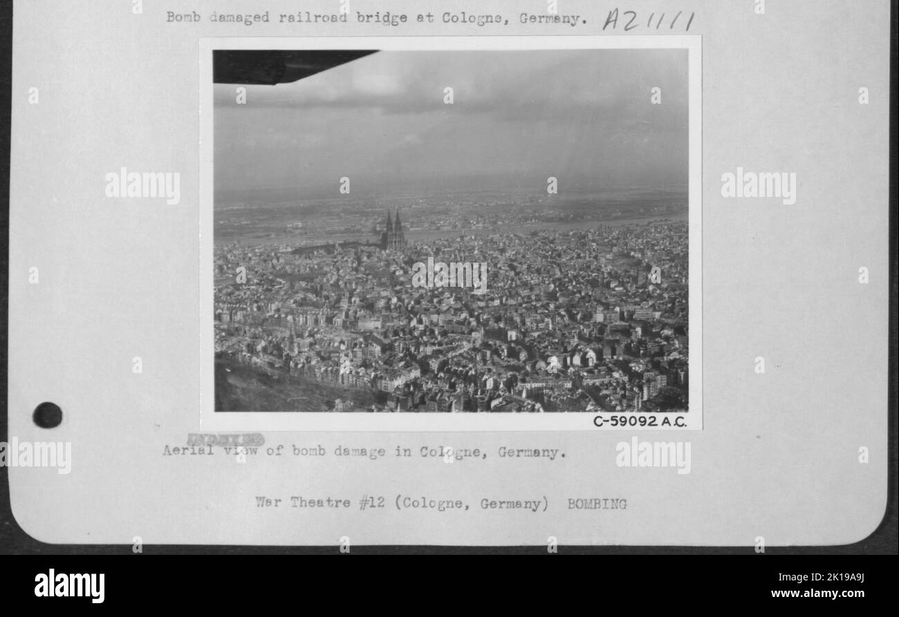 Aerial View Of Bomb Damage In Cologne, Germany Stock Photo - Alamy