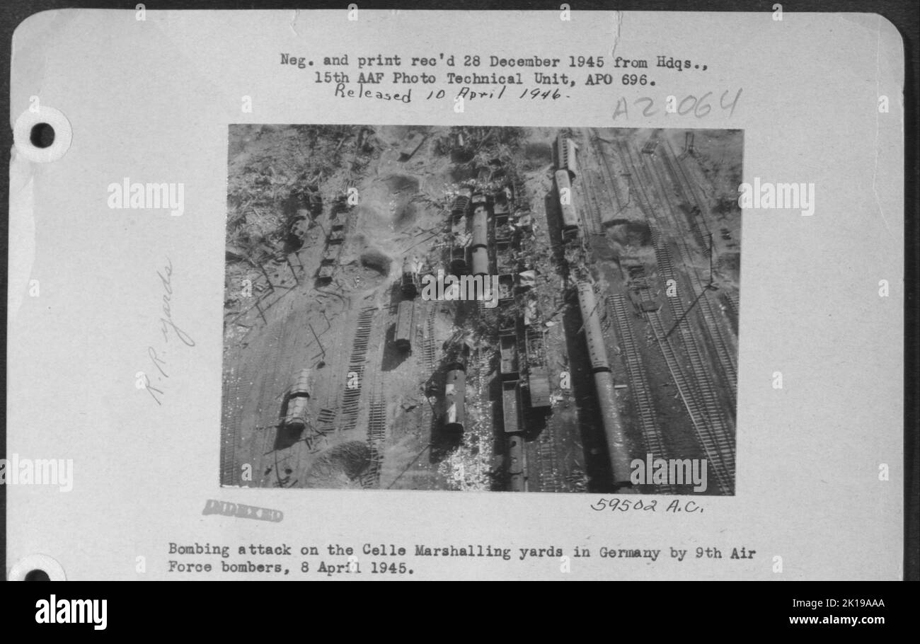 Bombing Attacks On The Celle Marshalling Yards In Germany By 9Th Air ...