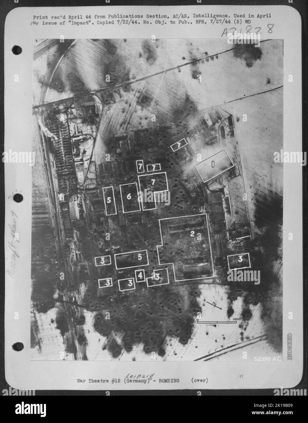 Leipzig-Heiterblick, Germany after bombing. Reconnaissance photo shows ...