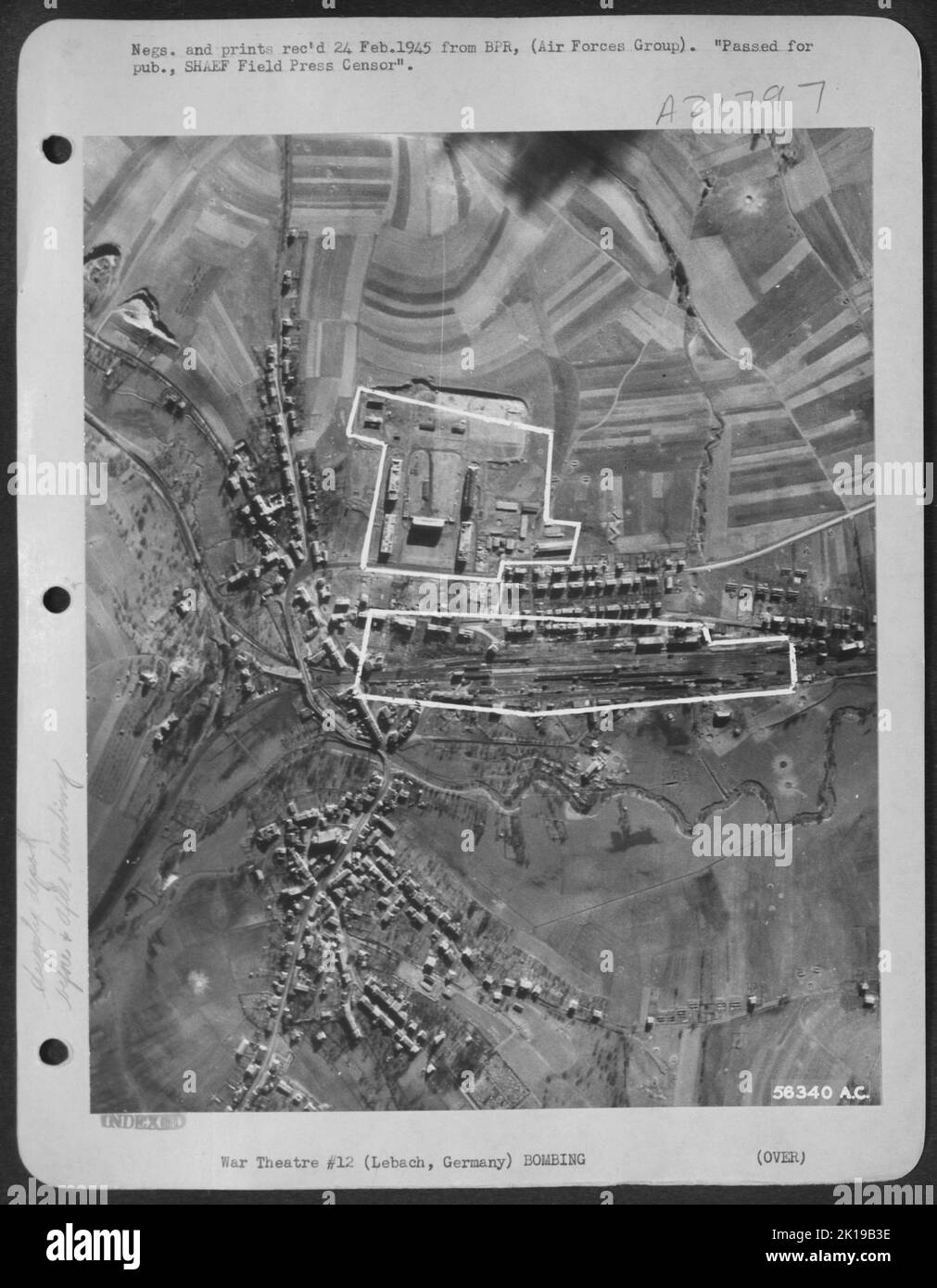 German rail yard supply depot at Lebach, 12 miles north of Saarbrucken ...