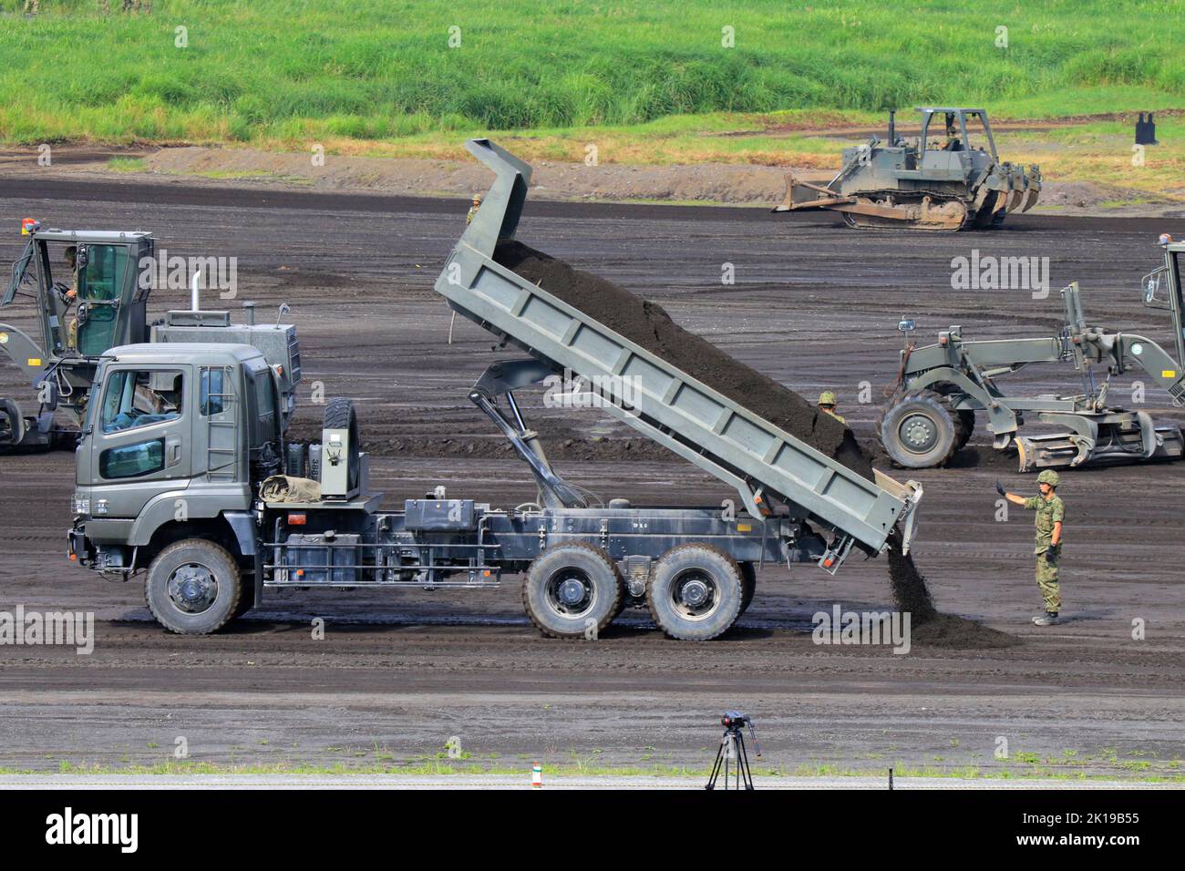 Dump truck of JGSDF at Higashi-Fuji Maneuver Area Shizuoka Japan Stock ...