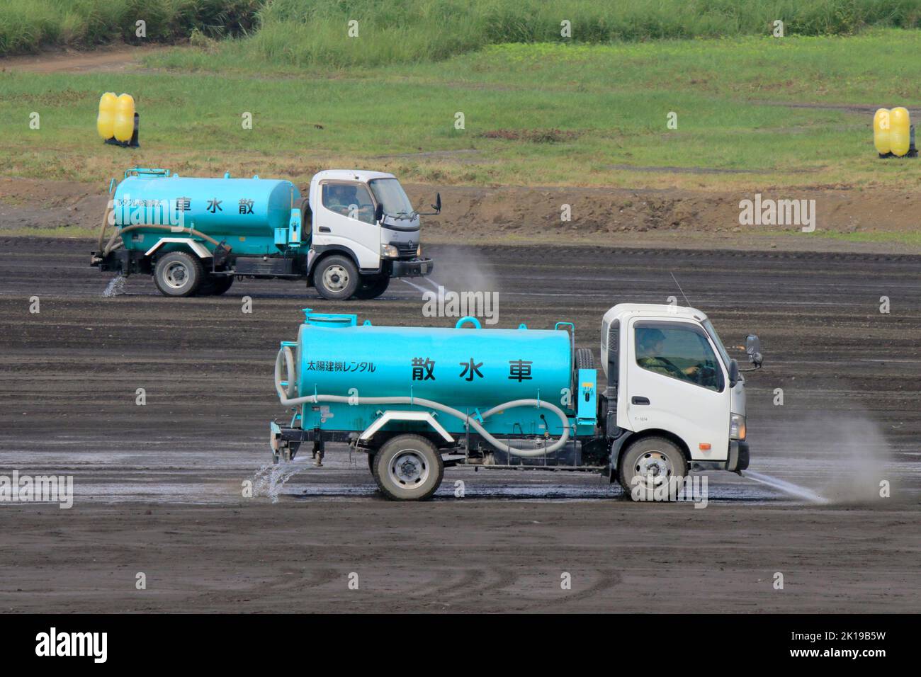 Sprinkler trucks at Higashi-Fuji Maneuver Area Shizuoka Japan Stock ...