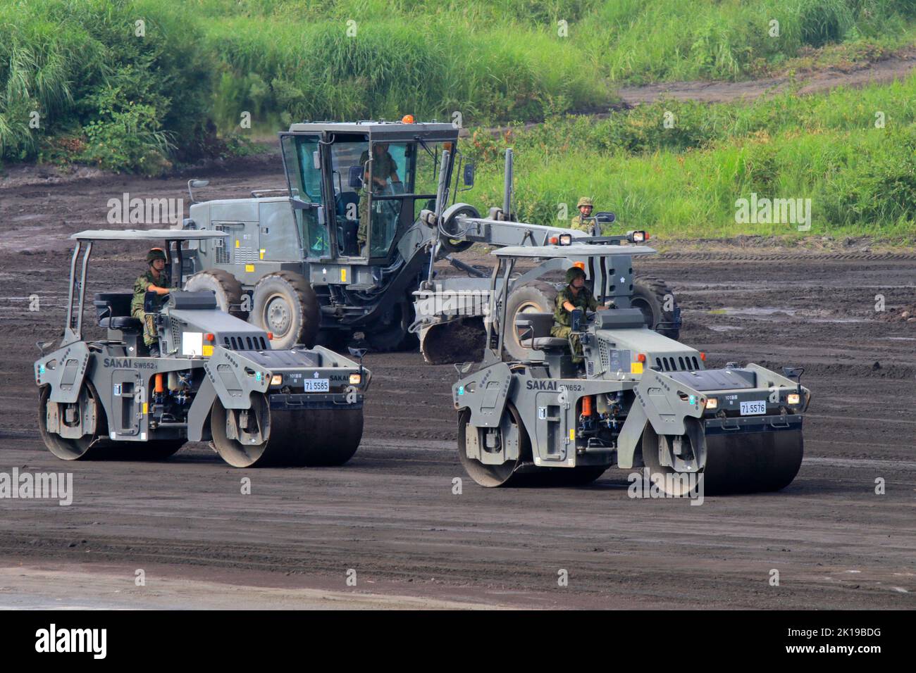 Engineering unit of JGSDF at Higashi-Fuji Maneuver Area Shizuoka Japan ...