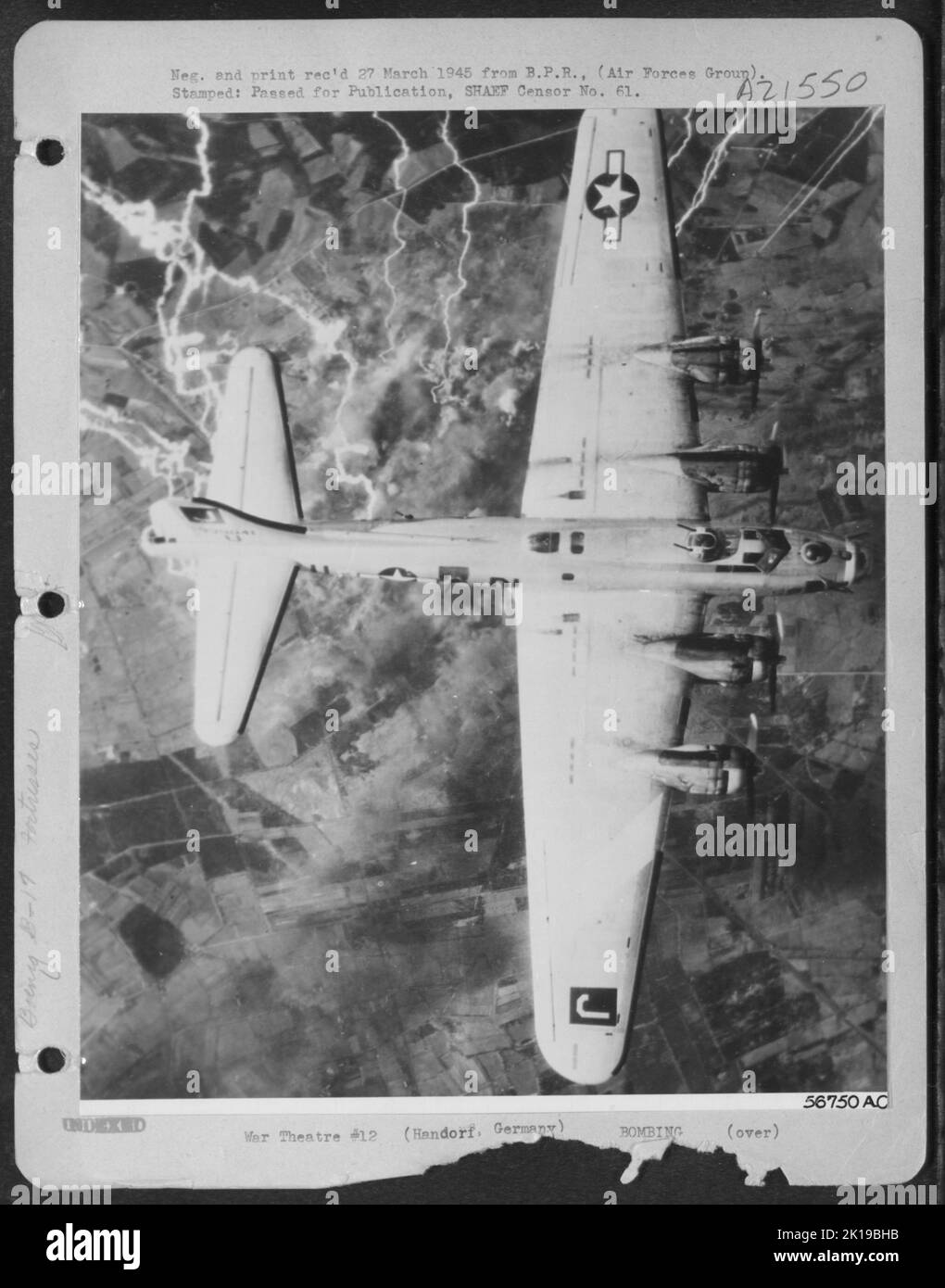 Striking at nine German airfields and jet bases, Boeing B-17 Flying ...
