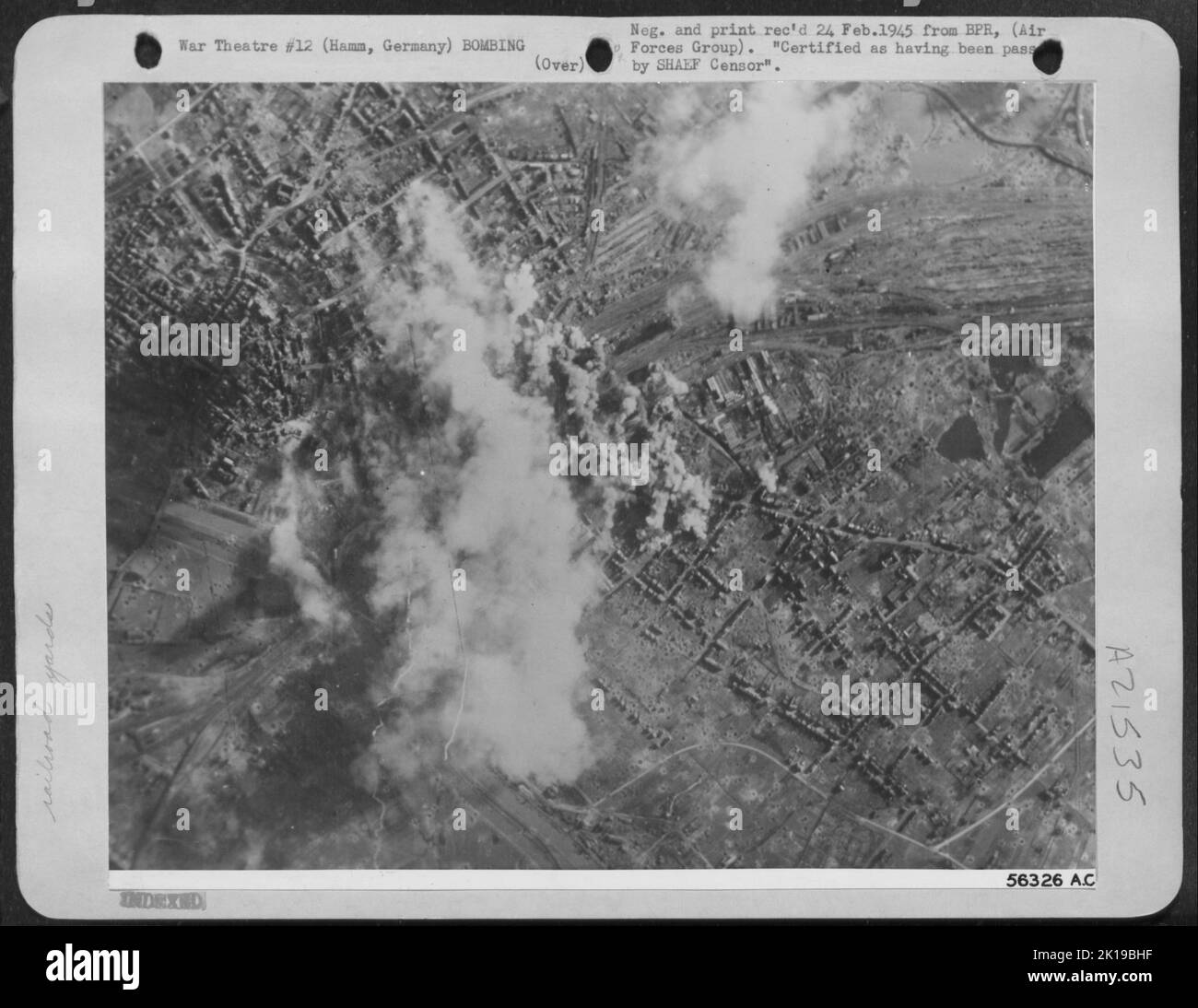 CONCENTRATION OF HEAVY HIGH-EXPLOSIVE BOMBS dropped by U.S. 8th AF ...