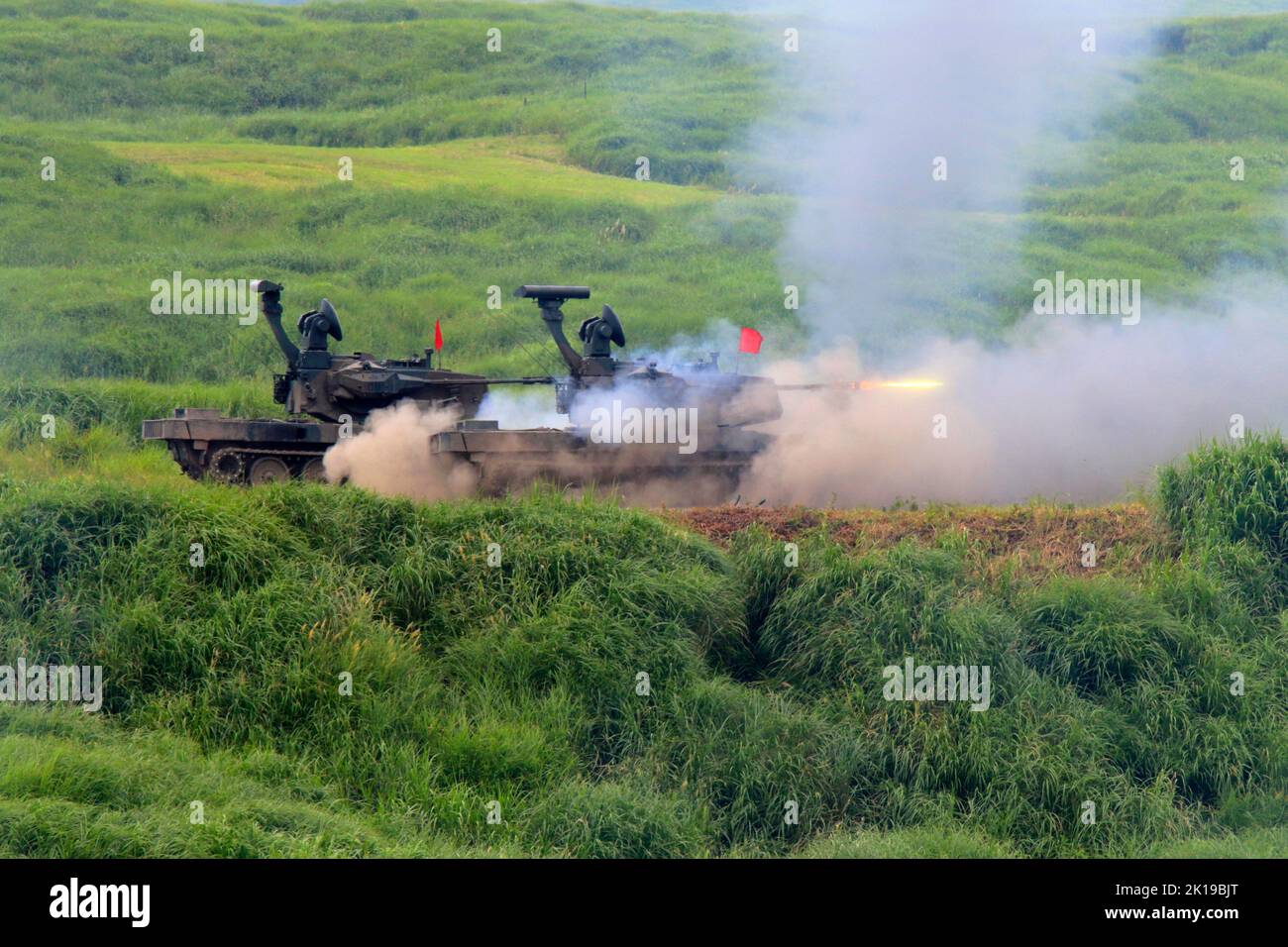 The Type 87 self-propelled anti-aircraft gun of Japan self defense ...