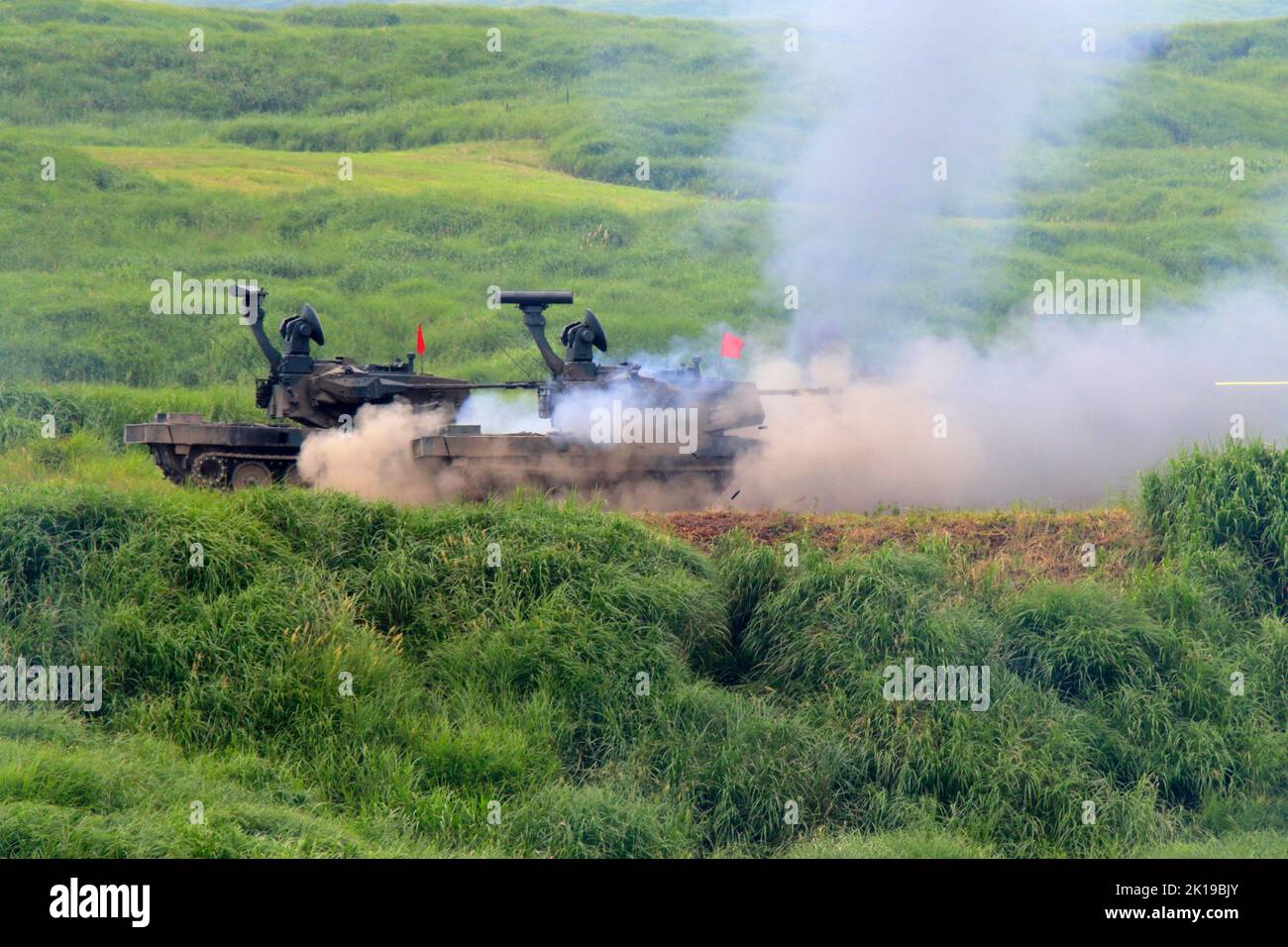 The Type 87 self-propelled anti-aircraft gun of Japan self defense ...
