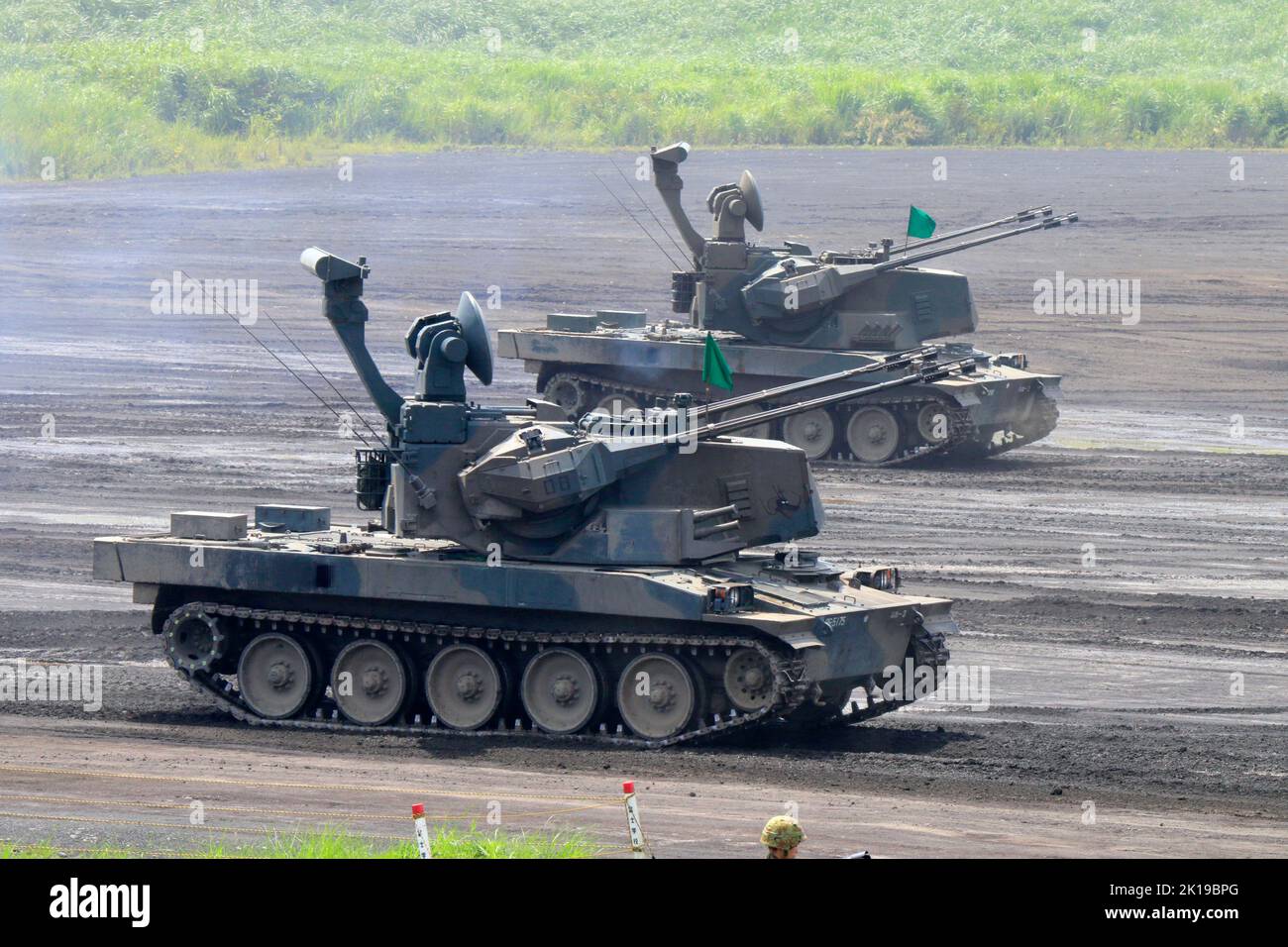 The Type 87 self-propelled anti-aircraft gun of Japan self defense ...