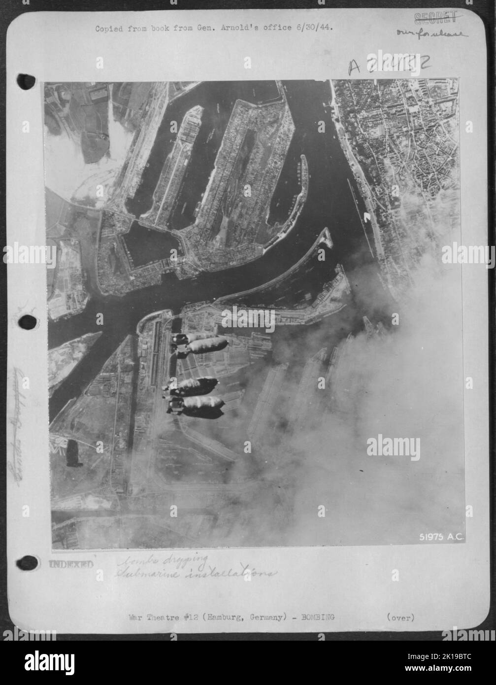 25 July 43, smoke from the burning city, set afire by the RAF, partly ...