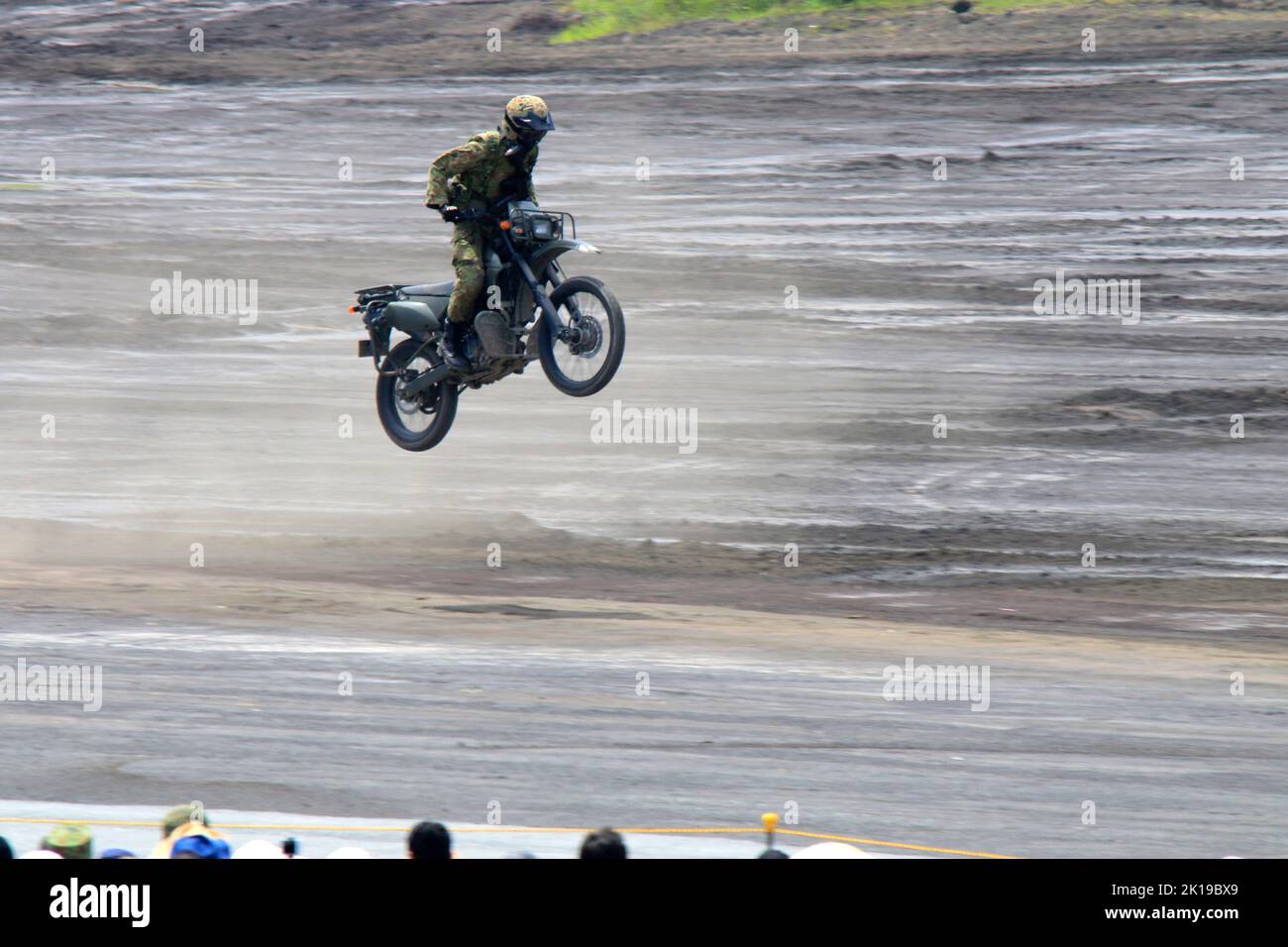 Motorcycle force of JGSDF at Higashi-Fuji Maneuver area Gotemba Japan ...