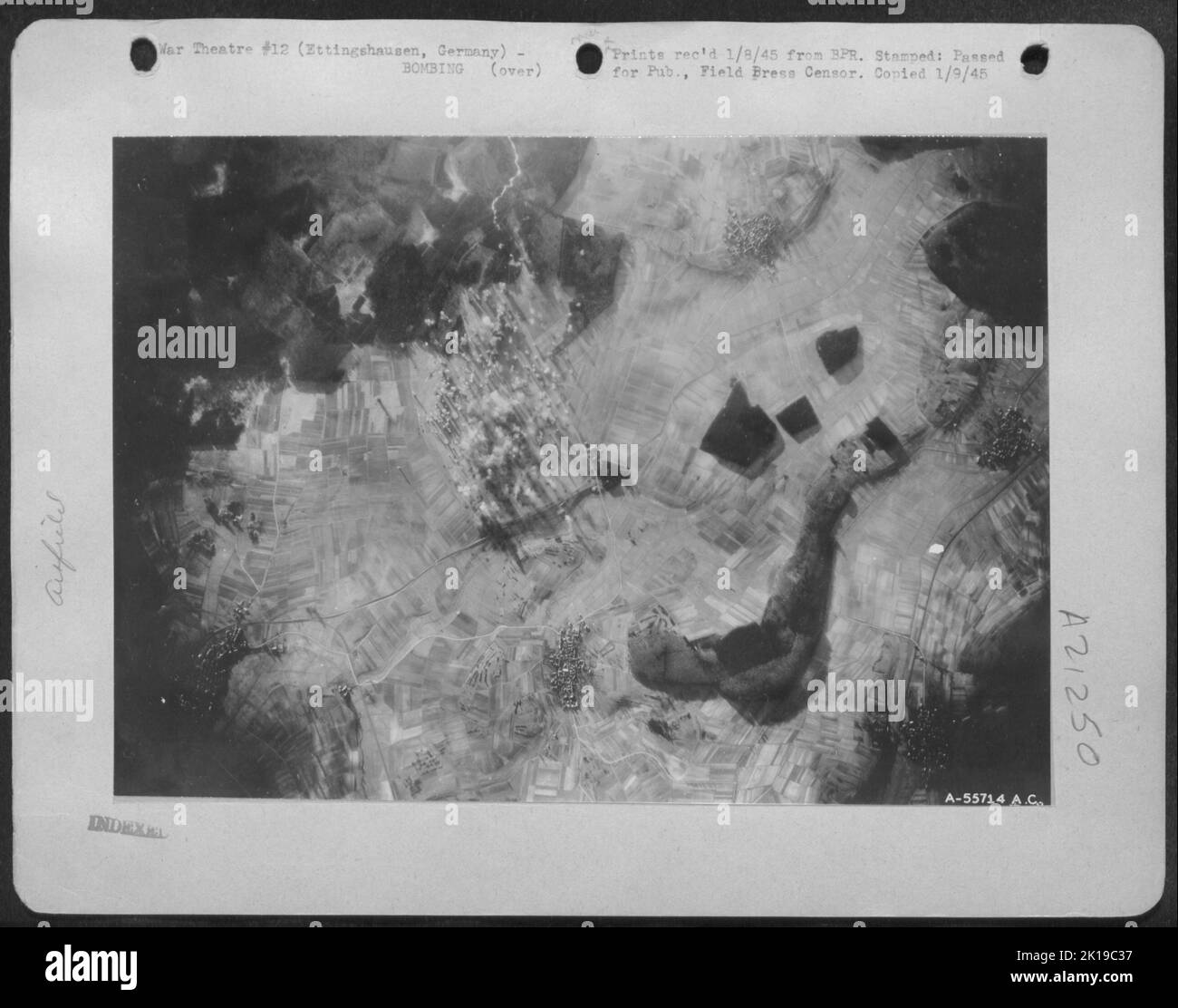 German airfield at Ettingshausen, near Frankfurt, is almost covered by ...