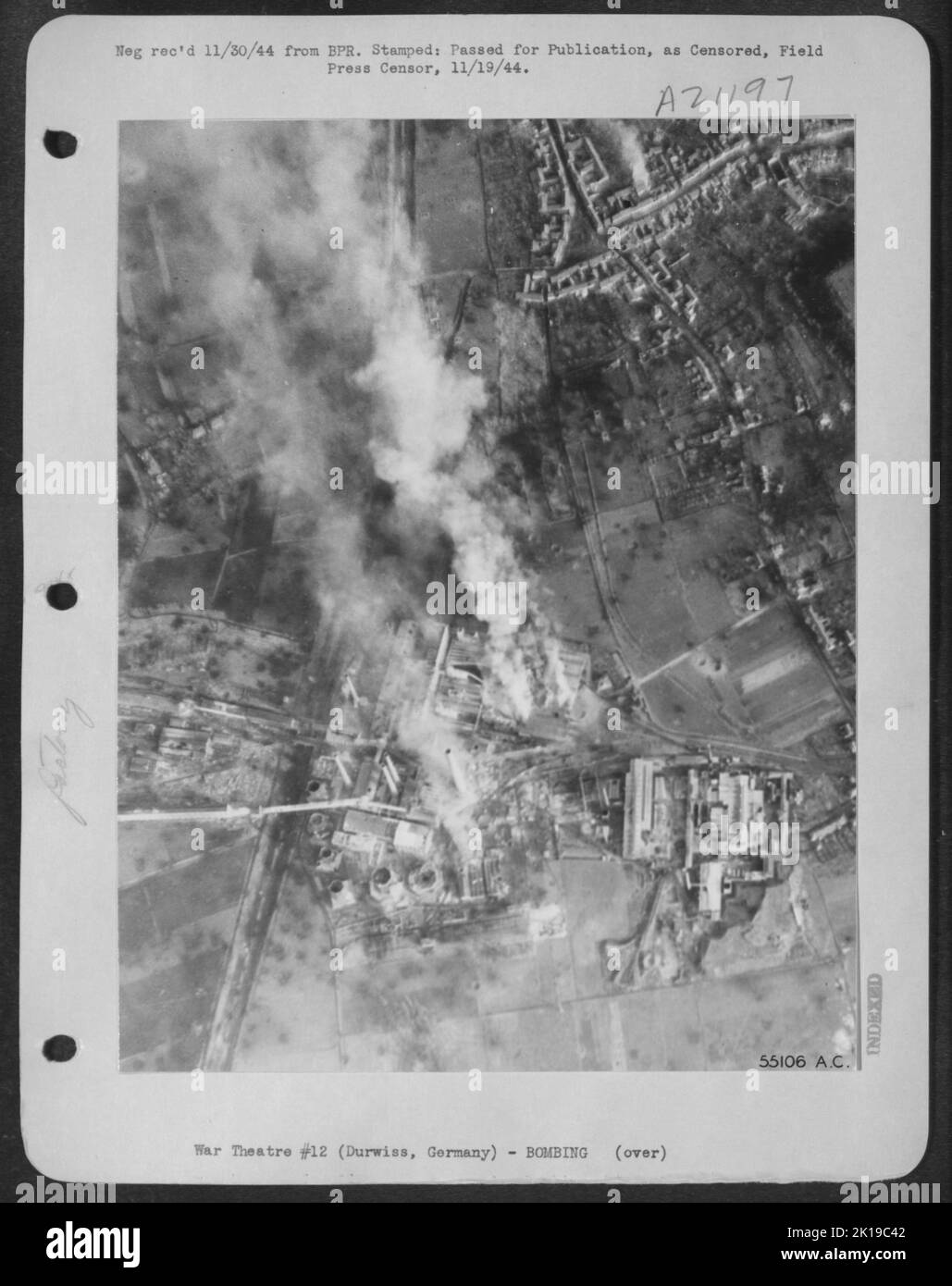 A 9th Air Force B-26 Marauder attack on a German factory in the ...