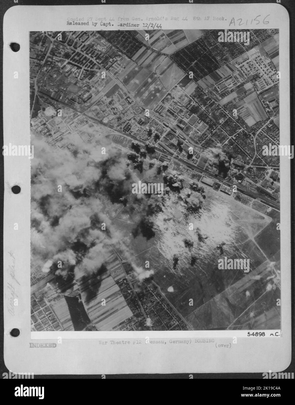 Junkers engine factory at Dessau, Germany under attack 16 Aug 44 Stock ...