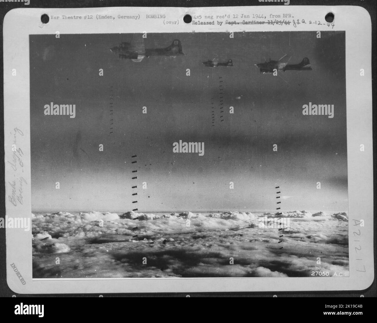 Taken from an 8th Air Force Bomber Command Boeing B-17 Fortress during ...